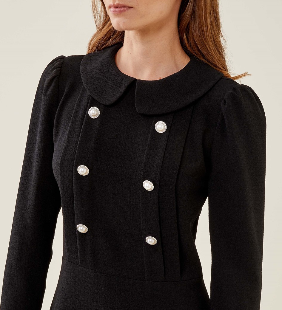 Jadey Black Knee Length Dress | Finery London